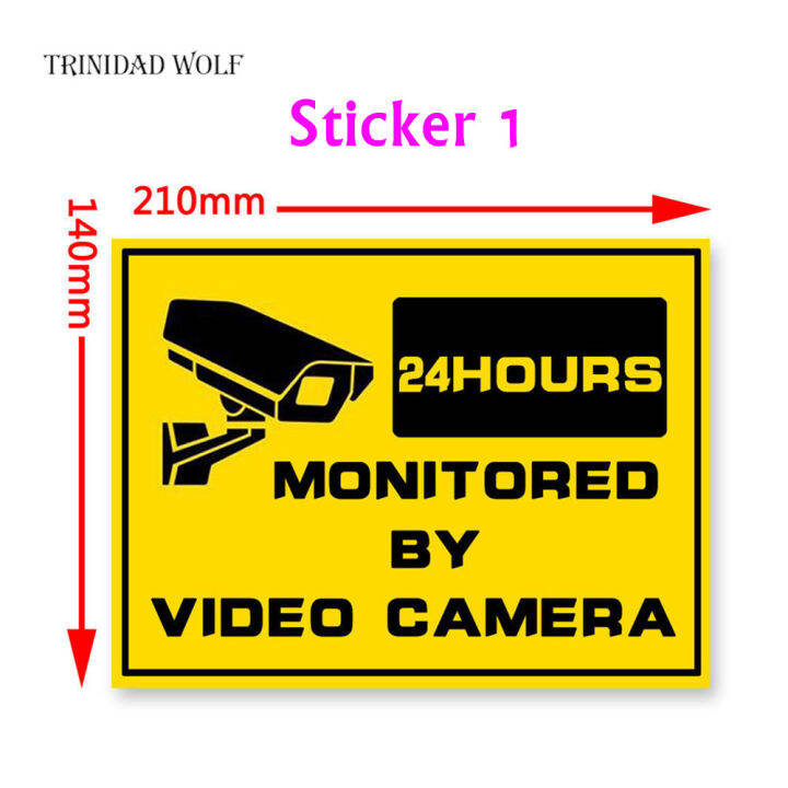 Surveillance Warning Sticker Monitoring Warning Sign Security Warning ...