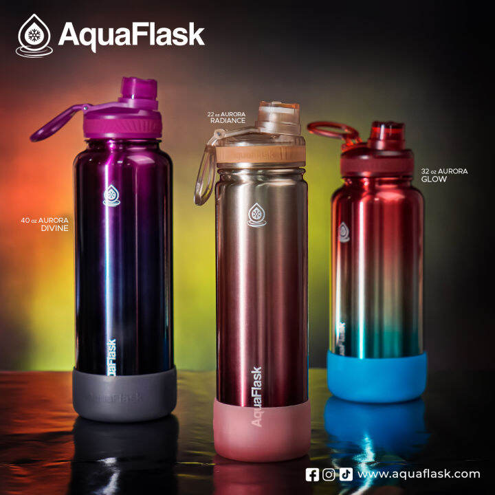 Aquaflask Aurora Borealis Glow (22oz/32oz/40oz) Limited Edition Water ...
