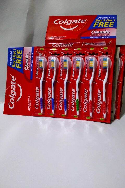 COLGATE CLASSIC TOOTHBRUSH 6PCS OF TOOTHBRUSH PER WITH HIGHGIENE CAP ...