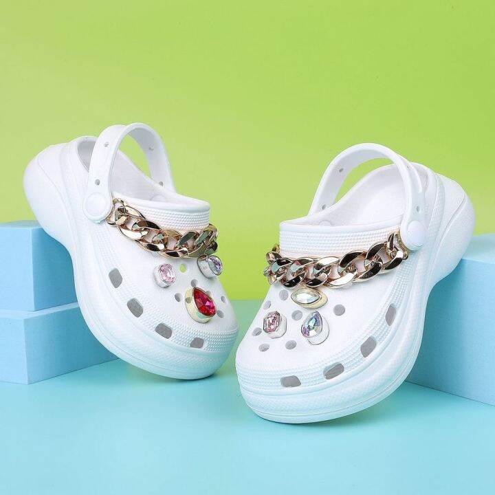 CROCS HIGH HEELED CLOGS FOR KIDS (with Chain and Diamonds) | Lazada PH