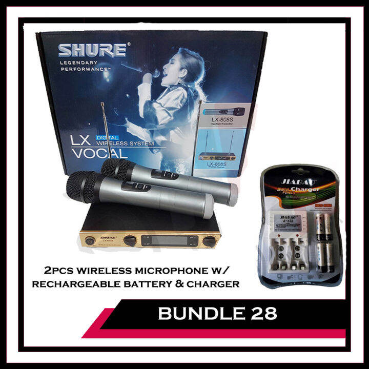 BUNDLE 28 Promo: 2pcs UHF Digital Wireless Microphone + 4 AA ...