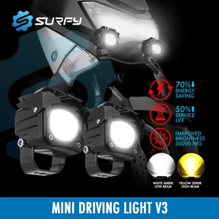 Surfy Mini Driving Light V3 Pro High and Low Beam White and Yellow Led ...