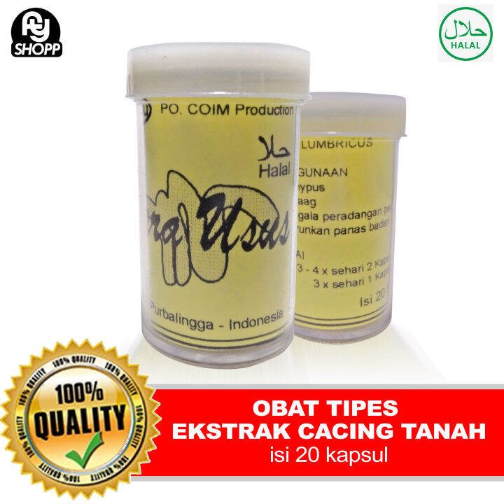 Kapsul Ekstrak Cacing Tanah isi 20 OBAT TIPES / TYPHUS / TYPES / TYFUS ...