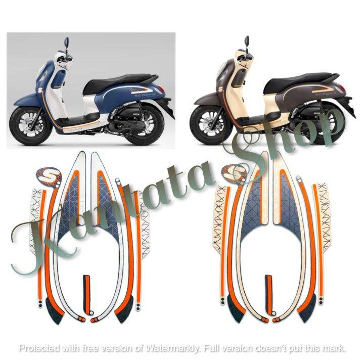 STIKER STRIPING LIS LES BODY MOTOR HONDA SCOOPY FASHION 2022 2023 ...