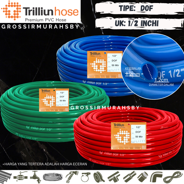 SELANG AIR TRILLIUN DOF 1/2 INCHI ( HARGA PERMETER ) | Lazada Indonesia