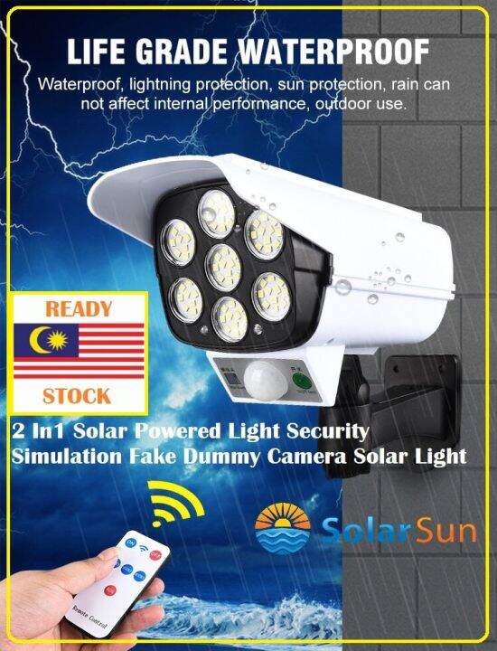 💡 New Stock 💡 Solar Light Motion Sensor Dummy Camera Flood Light qqwwee ...