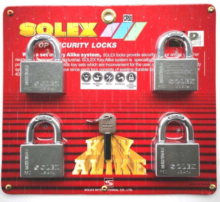 Solex CR50 Key Alike Padlock 50mm (4 in 1) | Lazada