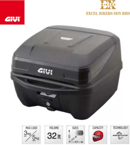 GIVI BOX B32NB BOLD (32ltr. Monolock Topcase Black) | Lazada
