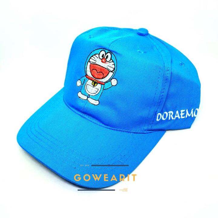 Topi Baseball DORAEMON / Premium Caps American Drill Pria Wanita - Biru ...