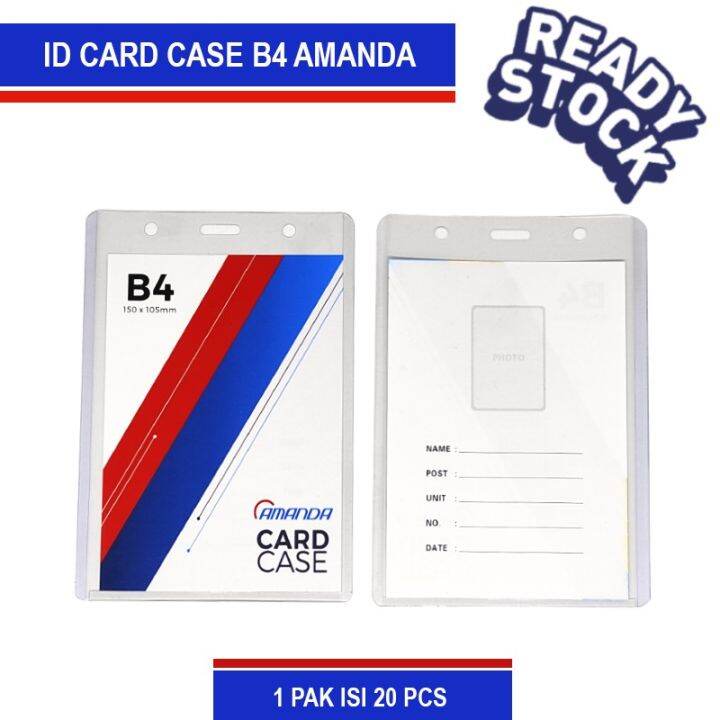 Card Case B4 Amanda / id card Name Tag /tempat id card B4 /plastik name tag panitia (isi 20 pcs ...