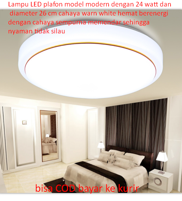 Lampu LED plafon model modern dengan 24 watt dan diameter 26 cm cahaya ...