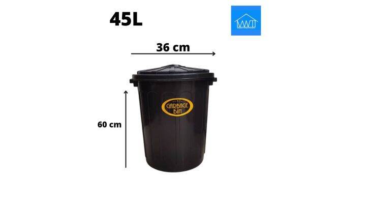 Plastic High-Quality Trash Can with Cover 45L #6308 | Lazada PH