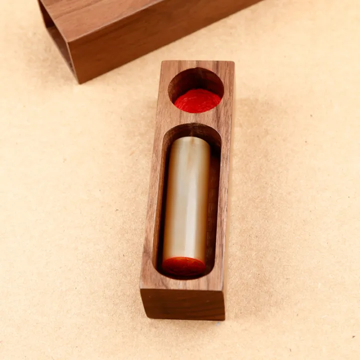 Yin He natural black walnut seal horn seal box wooden seal storage box ... Yin He natural black walnut seal horn seal box wooden seal storage box ...