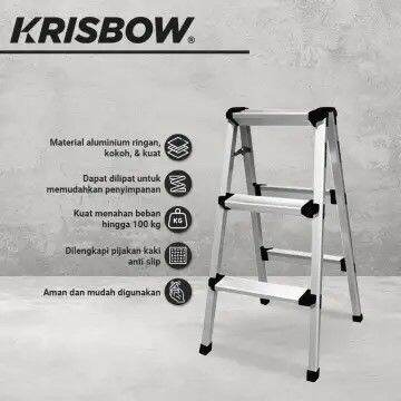Krisbow Tangga Lipat Aluminium Tanpa Pegangan 3 Step | Lazada Indonesia