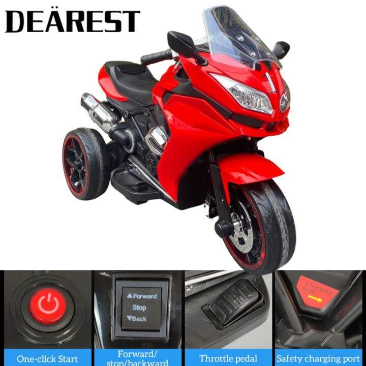 Children's Riding Electric Motorcycle LED Headlight Electric Toy ...