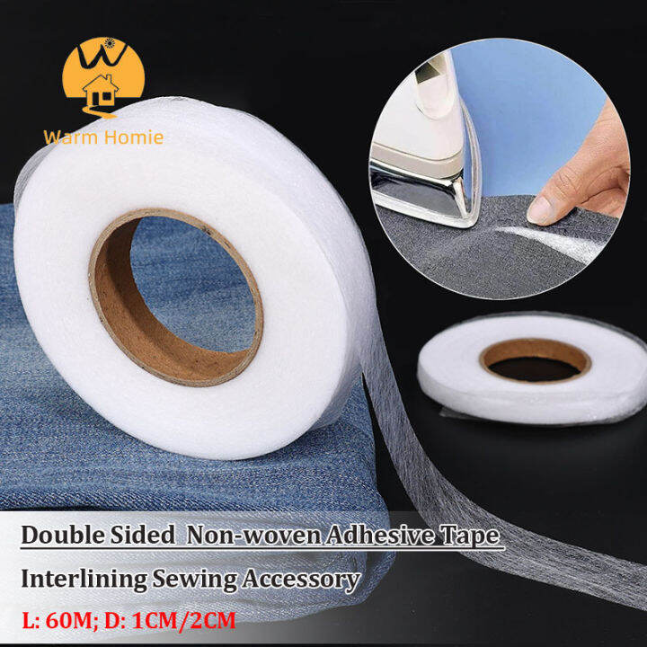 [อบอุ่น Homie] เทปกาวสองหน้าสีขาวอุปกรณ์เย็บผ้า60M ผ้าเครื่องแต่งกาย Fusible Interlining ...