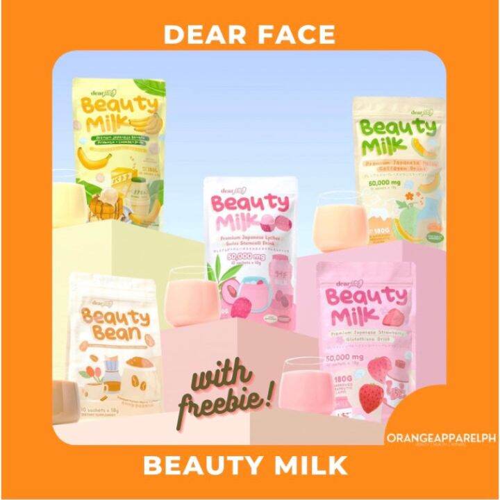 DEAR FACE Beauty Milk MELON 50000mg and STRAWBERRY Premium Japanese GT ...