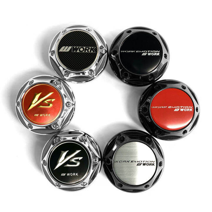 4pc 68mm WORK logo Sticker Car Modified Wheel Center Cover Rim Hub Cap ...