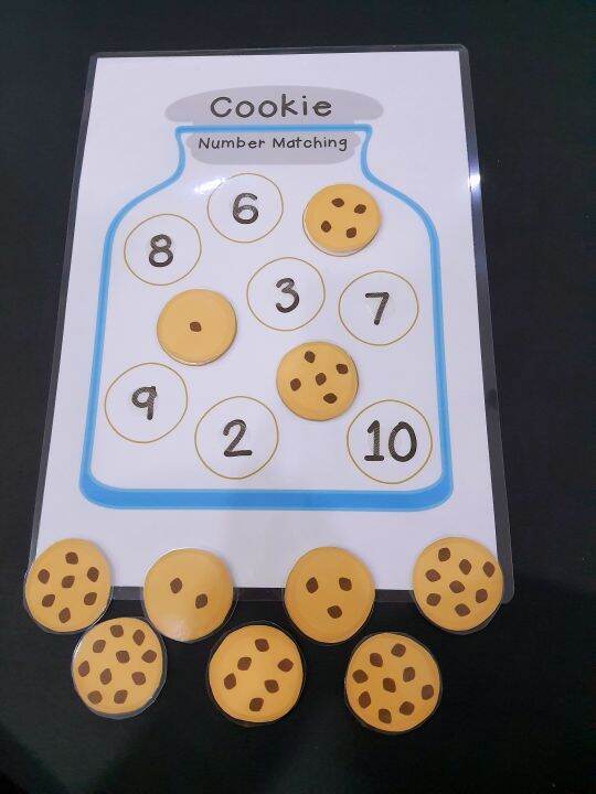Cookies Number Matching Montessori Early Learning Pembelajaran Awal ...