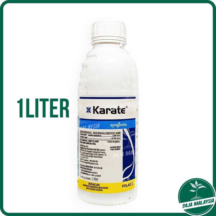 SYNGENTA Karate 1 Liter Lambda-Cyhalothrin 2.8% Insecticides Racun Serangga Ulat Kuntum Pengorek ...