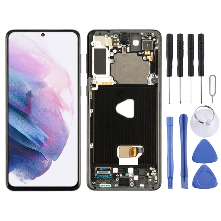 หน้าจอ LCD และชุดประกอบ Digitizer พร้อมกรอบสำหรับ Samsung Galaxy S21 ...