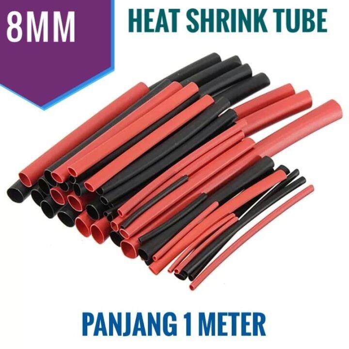 Heat Shrink Tube 8mm Shrinkable Tubing Susut Panas Insulator | Lazada ...