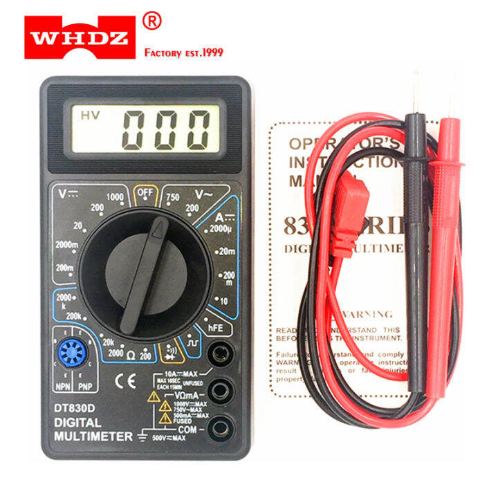 WHDZ DT-830D Mini Digital Multimeter with Buzzer Overload protection Safety Voltage Ampere Ohm ...