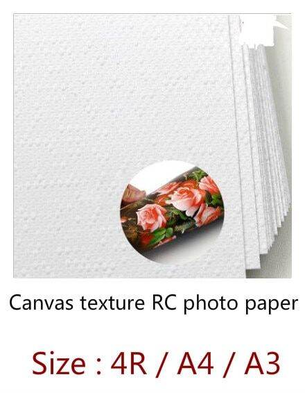 A4/A3/4R/A3+ size sheets RC photo paper canvas texture for inkjet ...