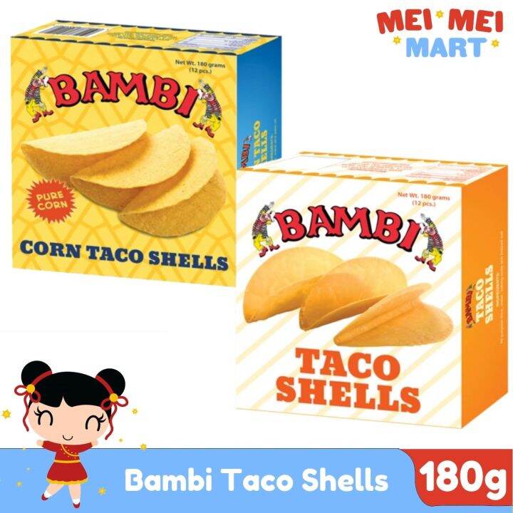 Bambi Mexican Taco Shell Corn Taco Shell Plain180g 12pcs | Lazada PH