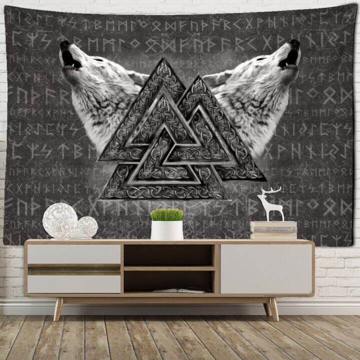 Viking Rune Art Tapestry Wall Hanging Magic Beach Mat Bohemian Hippie ...