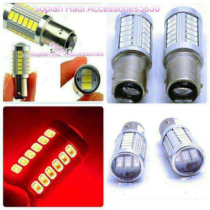 bohlam rem kaki 2 33 mata super terang merah | Lazada Indonesia