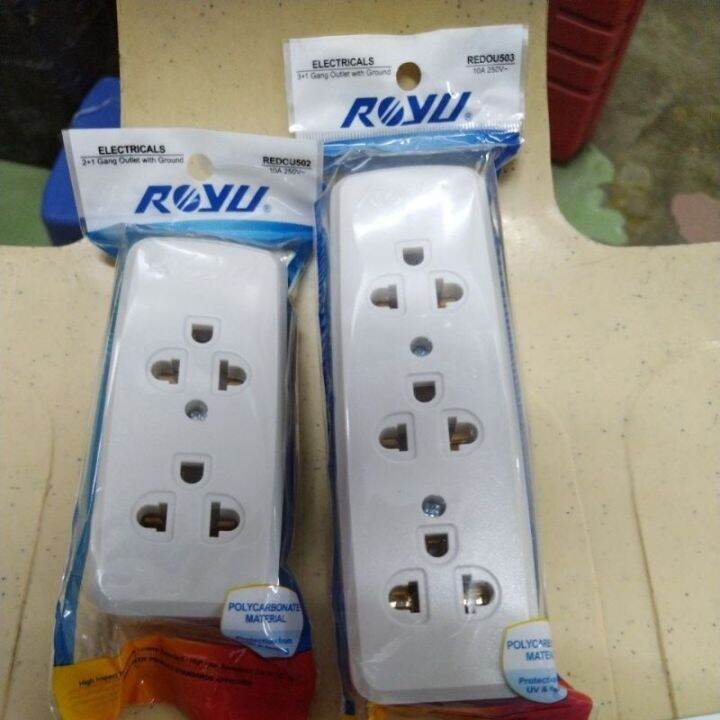 royu heavy duty universal outlet / convenience with ground : 2 1gang 3 ...