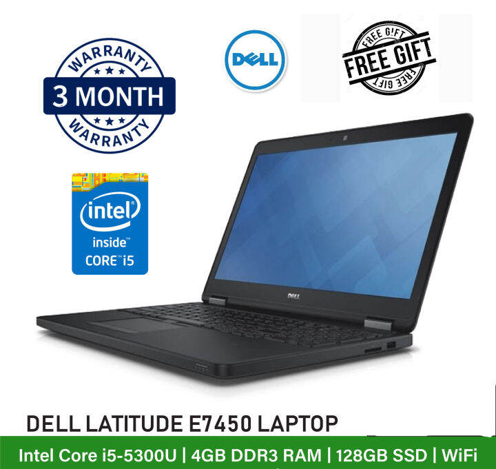 Dell Latitude E7450 Intel i5 5th Gen Ultrabook, 8GB Ram, 256GB SSD, 14" HD Display, Windows 10 ...
