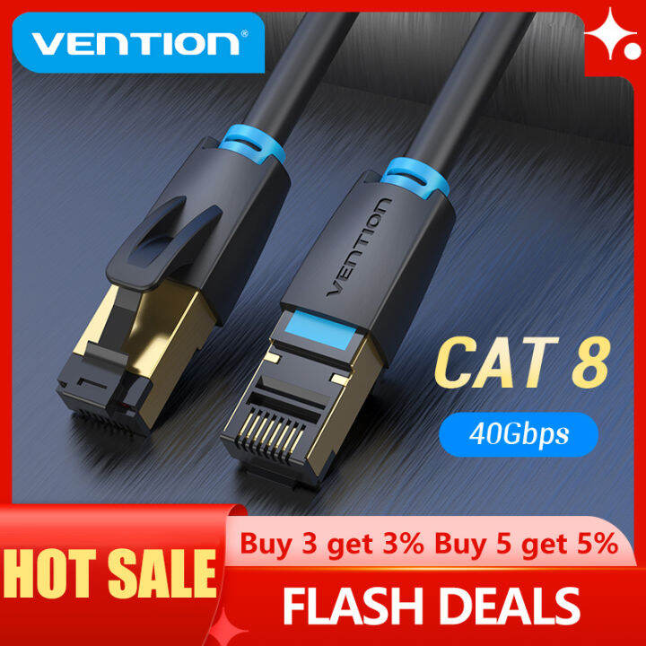Vention Cat8 Ethernet Cable SSTP 40Gbps Cat 8 RJ45 Network Lan Patch ...