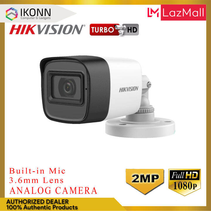Hikvision Camera BULLET Analog 2mp/1080p with built-in mic / with audio ...