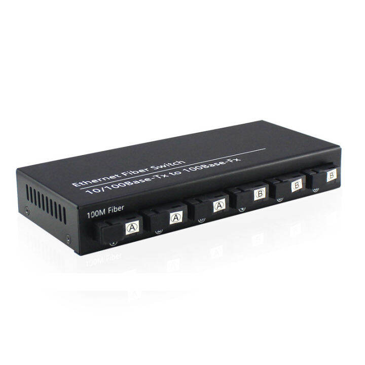 6 SC Port 2 RJ45 10 / 100M Fiber Switch Ethernet Switch Media Converter ...