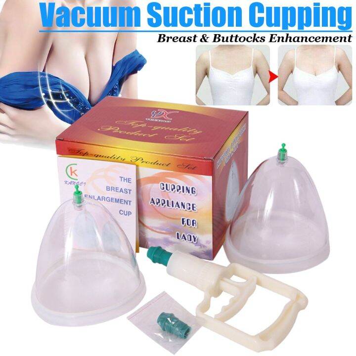 Lift Enlarge Women Breasts Buttocks Pump Vacuum Suction Cupping Set Lady Chest Cup Enlargement ...
