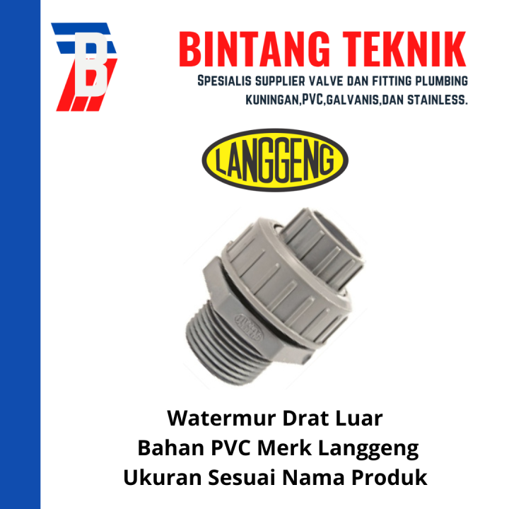 Watermur Drat Luar 1" x Pipa 1/2" PVC Langgeng | Lazada Indonesia