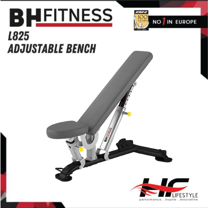 BH FITNESS GREY L825 ADJUSTABLE BENCH | Lazada