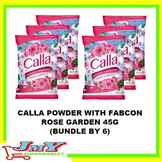 JMY CALLA LAUNDRY POWDER WITH FABCON ROSE GARDEN (PINK) 45G (BUNDLE BY ...