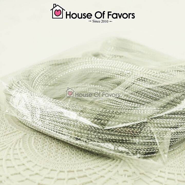 ~90 meter Silver String for Thank You Tag Metallic Jewelry Thread ...