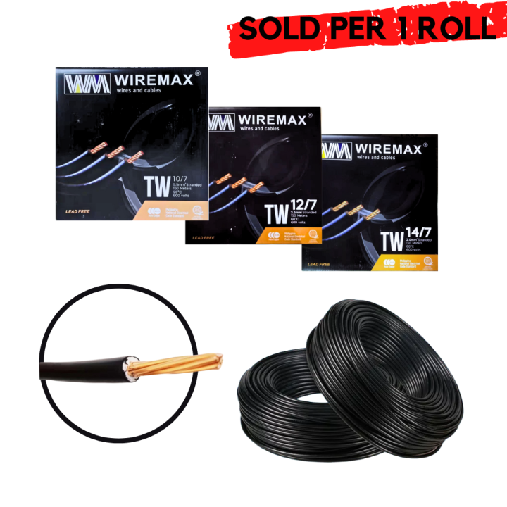 WIREMAX TW Stranded Wire ⚡ 150 METERS SIZE 14/7(2.0mm), 12/7 (3.5mm ...