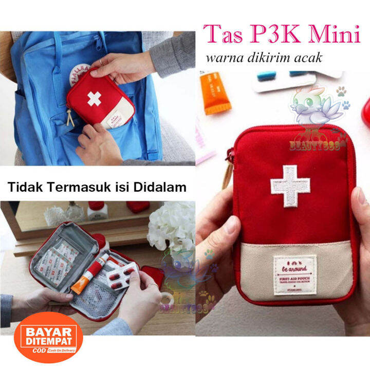 1 PCS - (TIDAK ADA ISI DI DALAM) Tas Obat P3K Mini First Aid Kit ...
