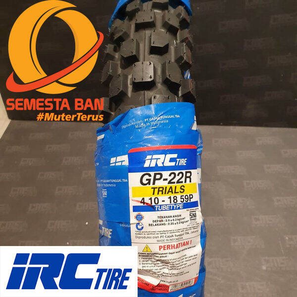 BAN LUAR MOTOR RING 18 UKURAN 4.10-18 IRC GP22 TUBE TYPE | Lazada Indonesia