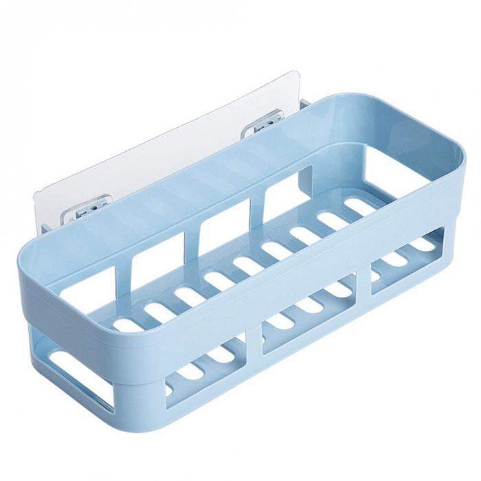 Plastic Adhesive Basket Suction Wall Shelf for Kitchen and Bathroom ...