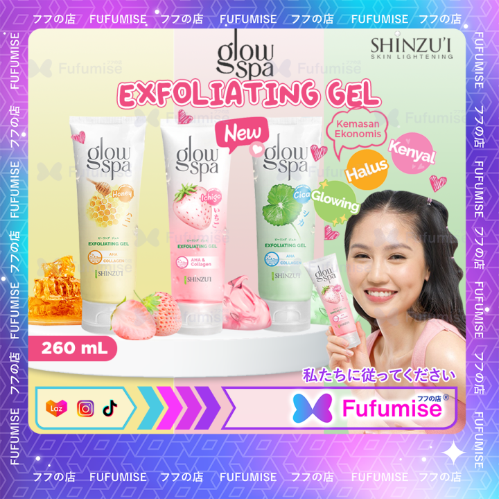 SHINZUI Glow Spa Exfoliating Gel 260mL | Honey | Ichigo | Cica | Gel ...