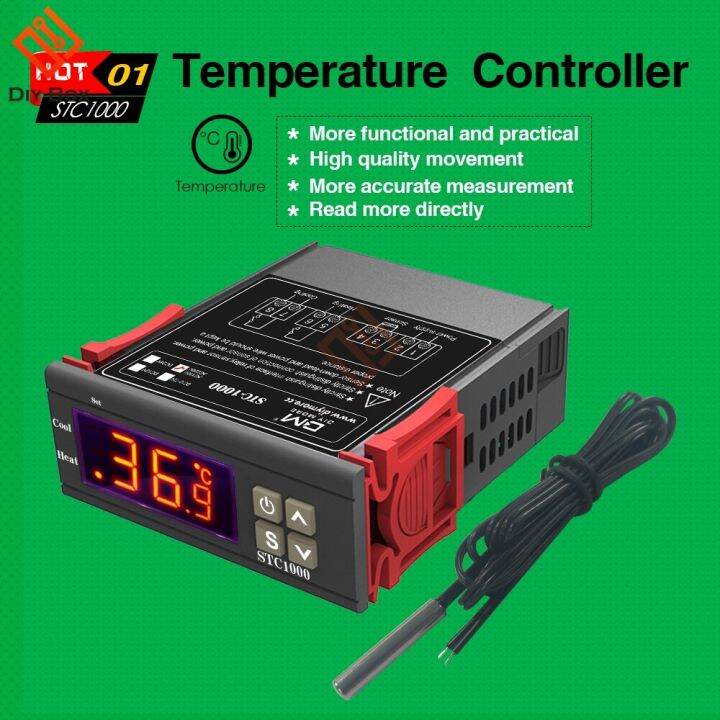 Stc-1000 Dc12-72v Ac110-220v Led Digital Temperature Controller Sensor ...