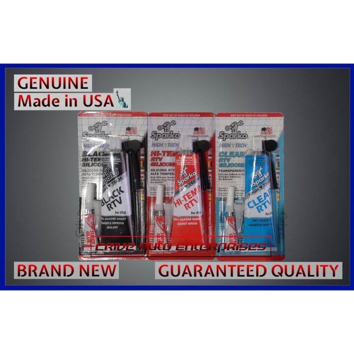 High quality ORIGINAL Sparko Silicone Rubber Gasket Maker Hi-Temp RTV (85g / 3oz) Sealant Black ...