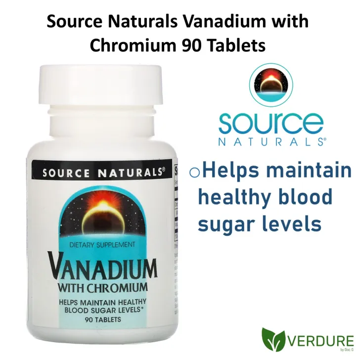 Source Naturals Vanadium with Chromium 90 Tablets Help Maintains ...