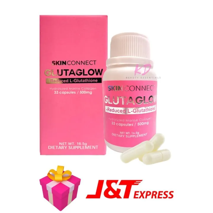 Skin Connect Gluta Glow 33 Capsules (Glutathione Collagen Vitamin C) with Freebies | Lazada PH